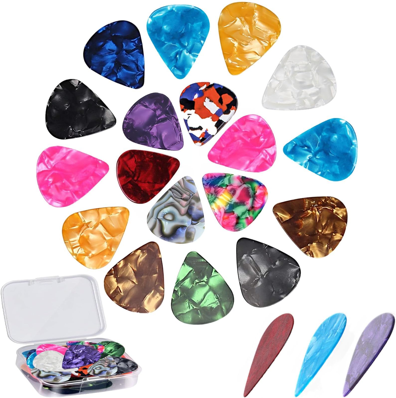 Amazon.com: 100pcs The Thinest Guitar Picks Sampler Value Pack 0.46mm ...