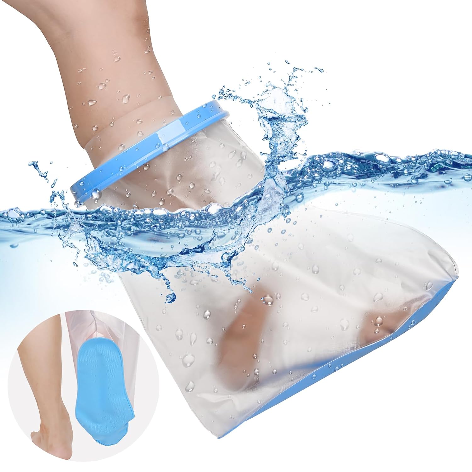 Xuzzry 100% Waterproof Foot Cast Cover for Shower with Non-Slip Bottom ...