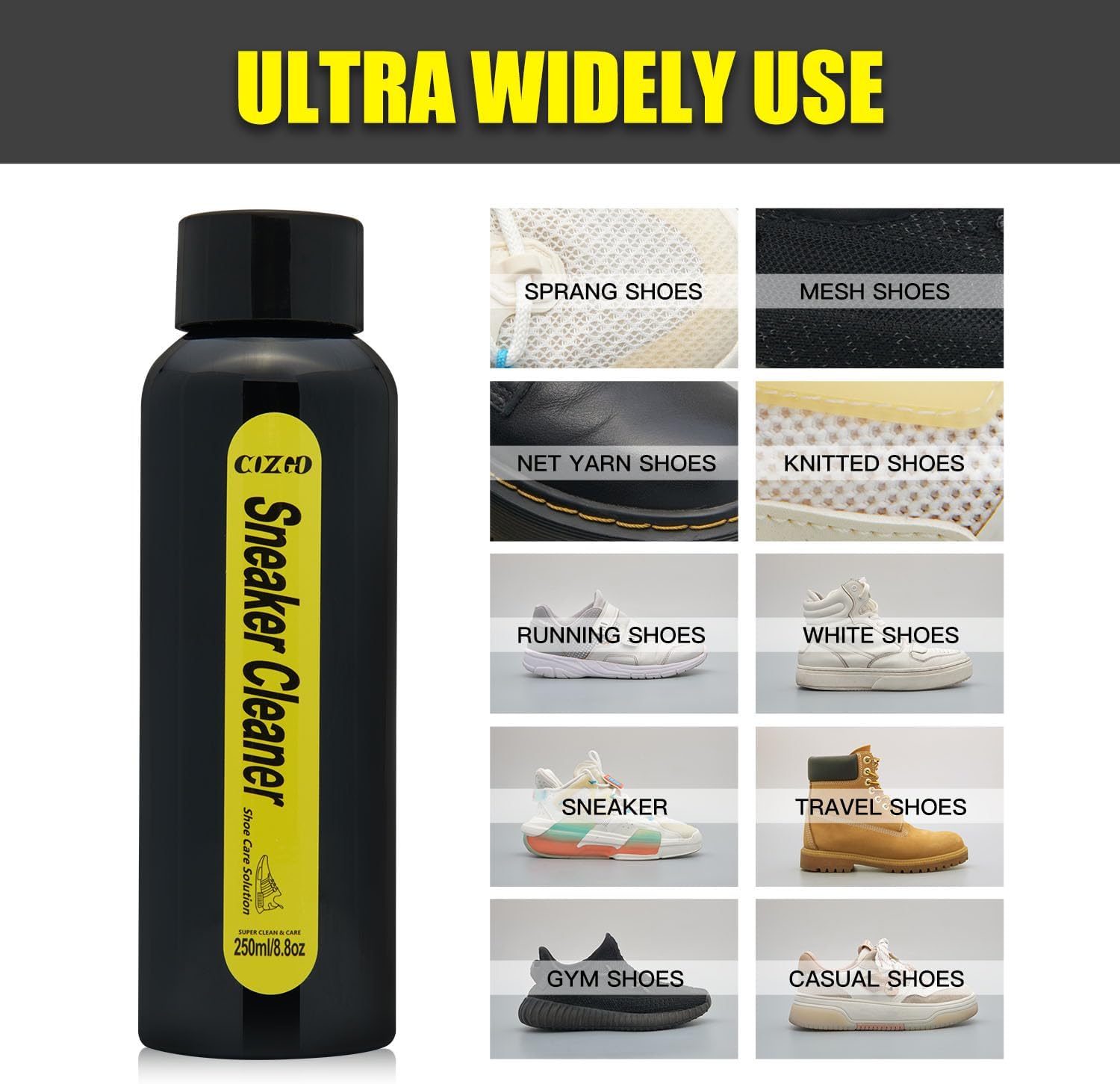COZGO Shoe Cleaner Kit for Sneaker, Water-Free Foam Sneaker Cleaner 5 ...
