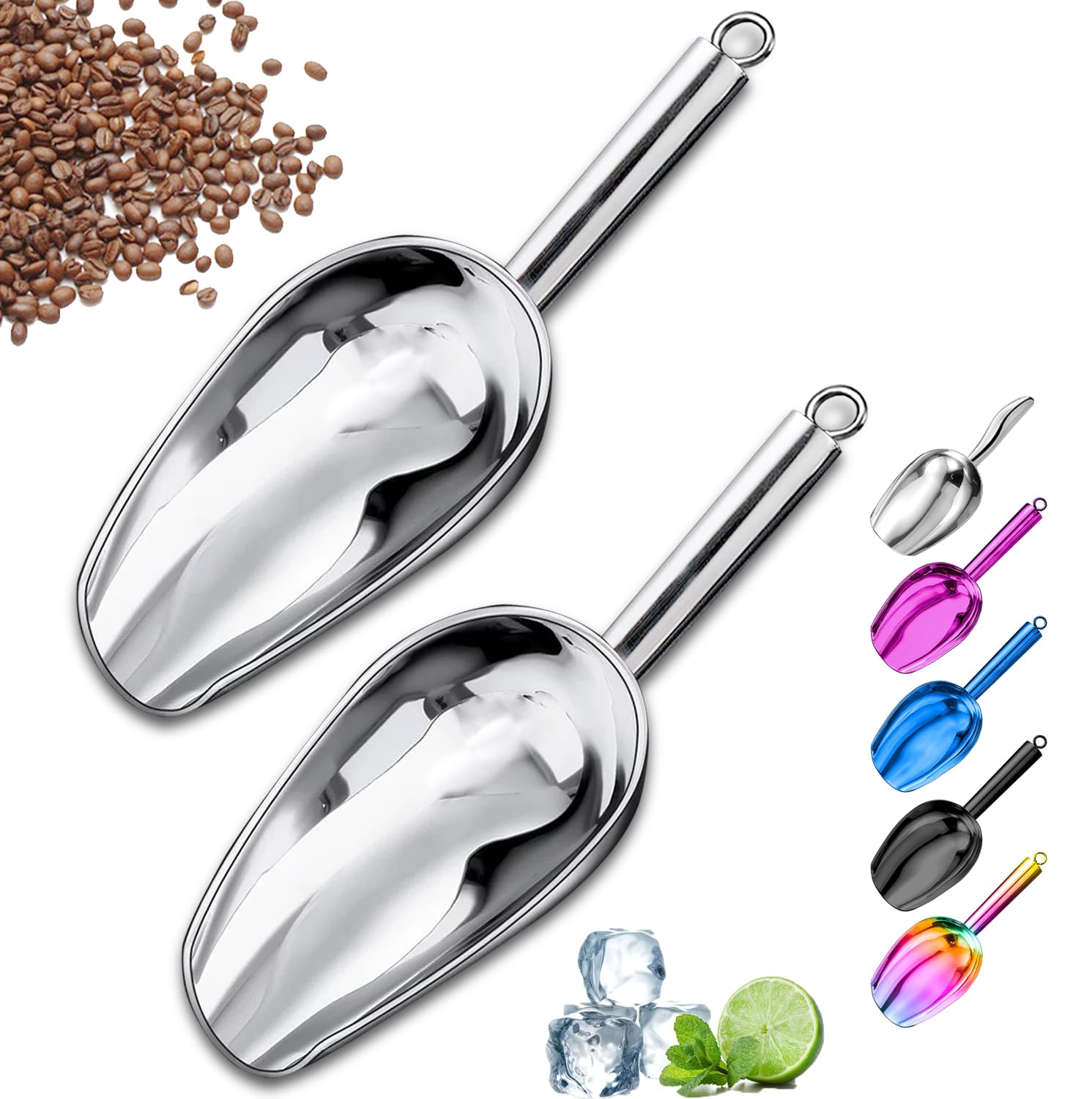 Amazon.com: Metal Ice Scoop，Kitchen Ice Scooper for Ice Maker,Stainless ...