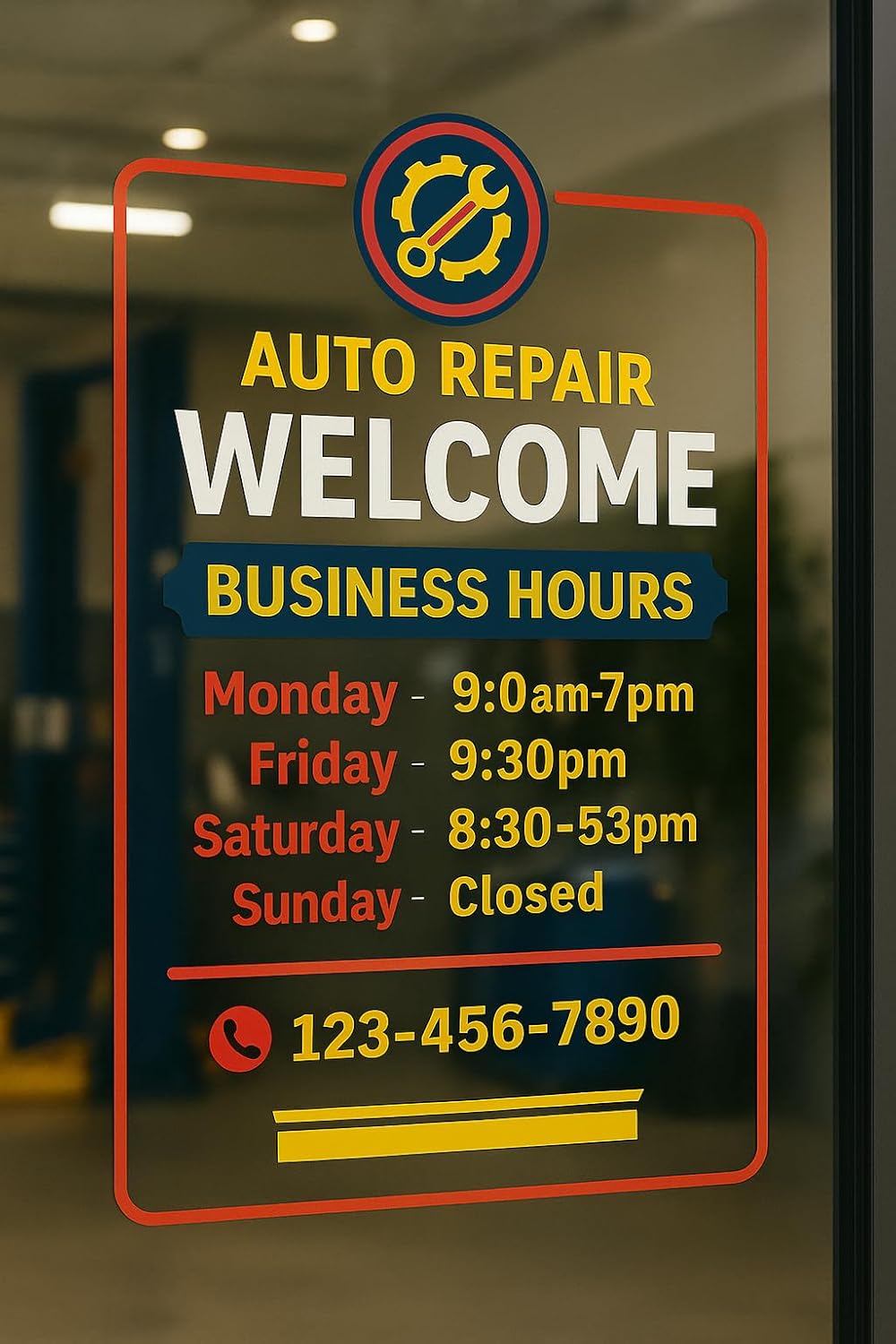 Amazon.com : Custom Static Cling Business Hour Window Decal ...