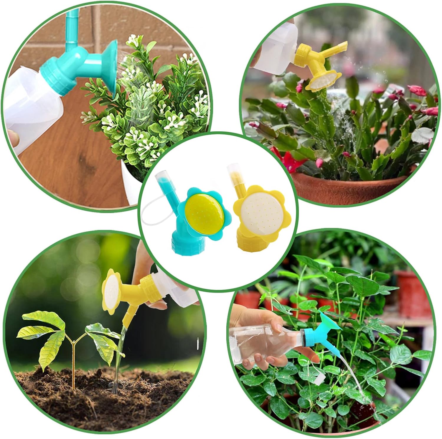 Paquete de 4 botellas con aspersor para botellas de riego de doble ...