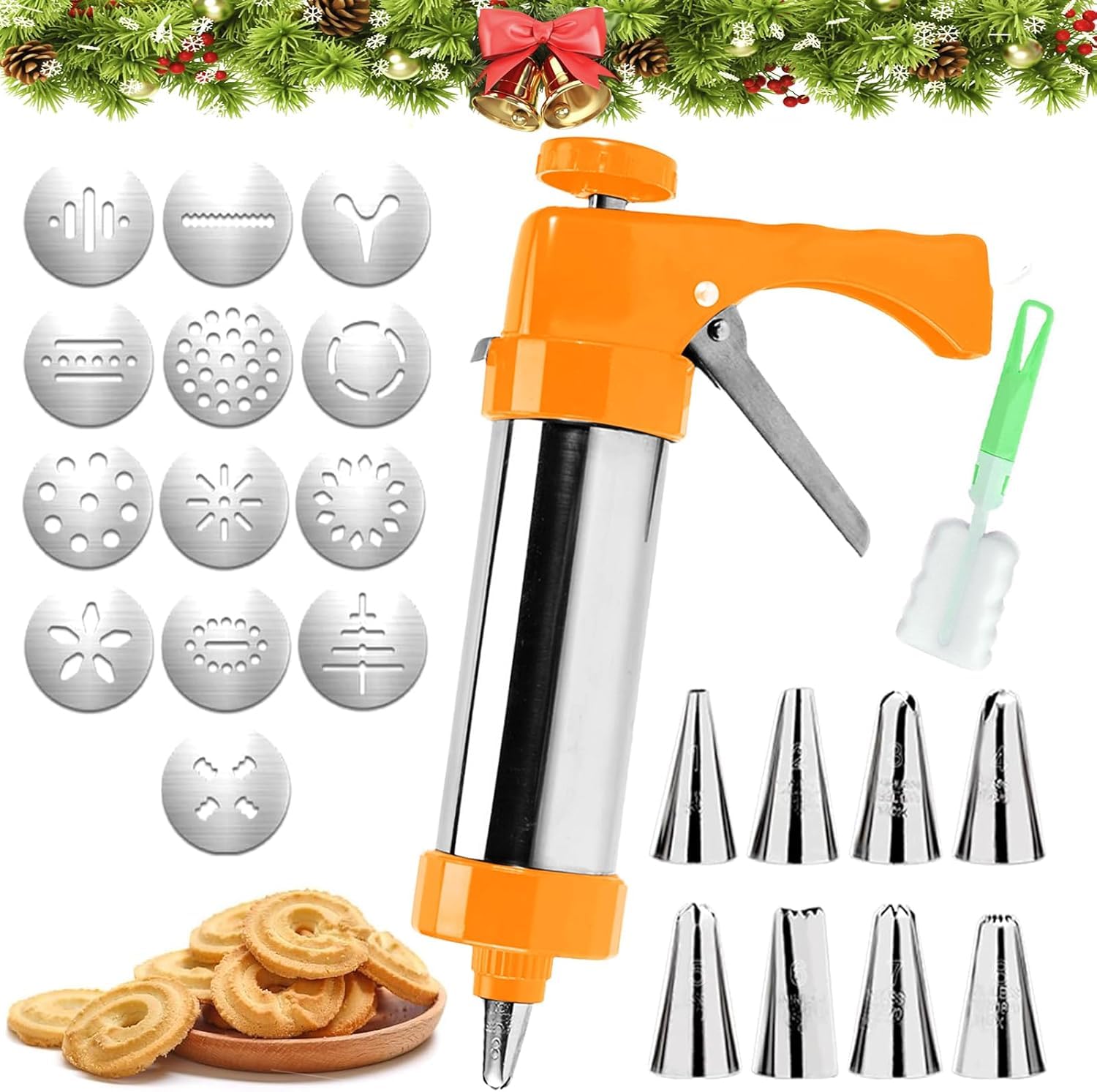 Amazon.com: Cookie Press, Stainless Steel Cookie Press Gun with 13 ...