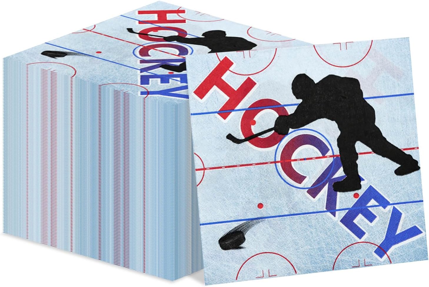 Amazon.com: 100 Pcs Hockey Napkins, Ice Hockey Birthday Party ...