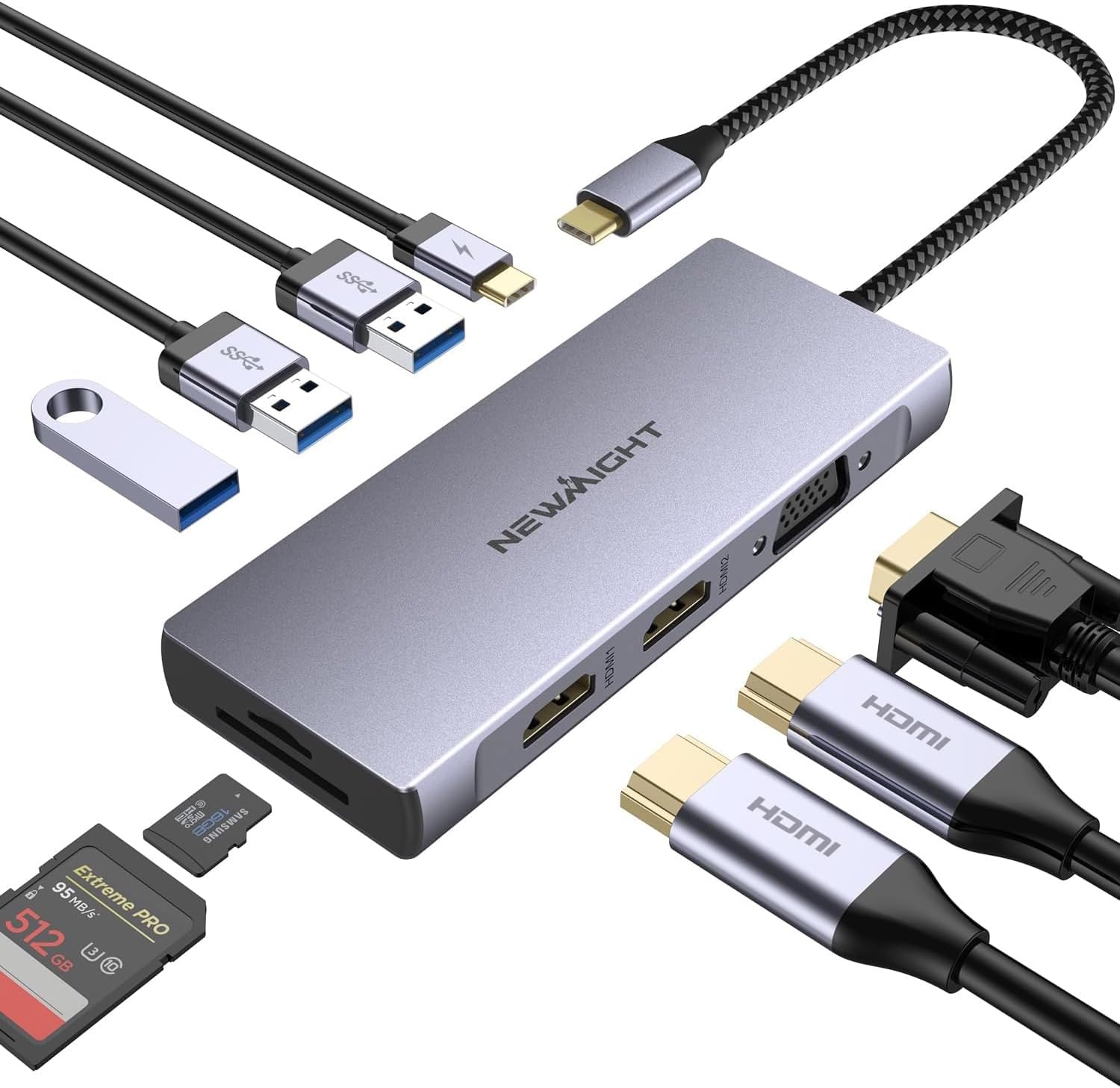 Amazon.co.jp: USB C ハブ 9-in-1アダプタhdmi 2つ Dual Display lanポート4K@30HZ HDMI 1Gbps USB 3.0 高速データ転送 ...