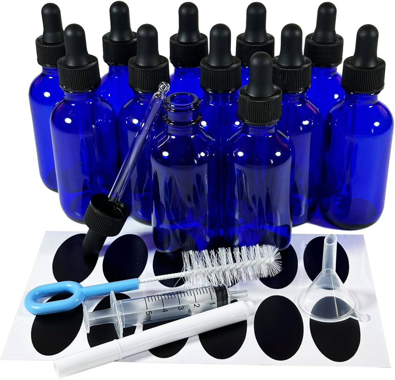 Amazon.com: PIPIBA 12Pack 2oz (60ml) Round Drip Tip Glass Eye Droppers ...
