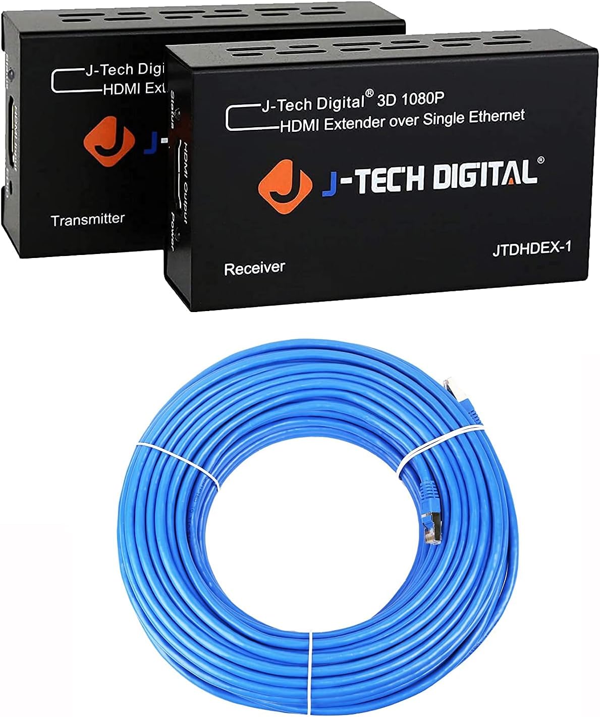 Amazon.com: J-Tech Digital HDMI Extender by Single Cat 5E/6 Full Hd ...