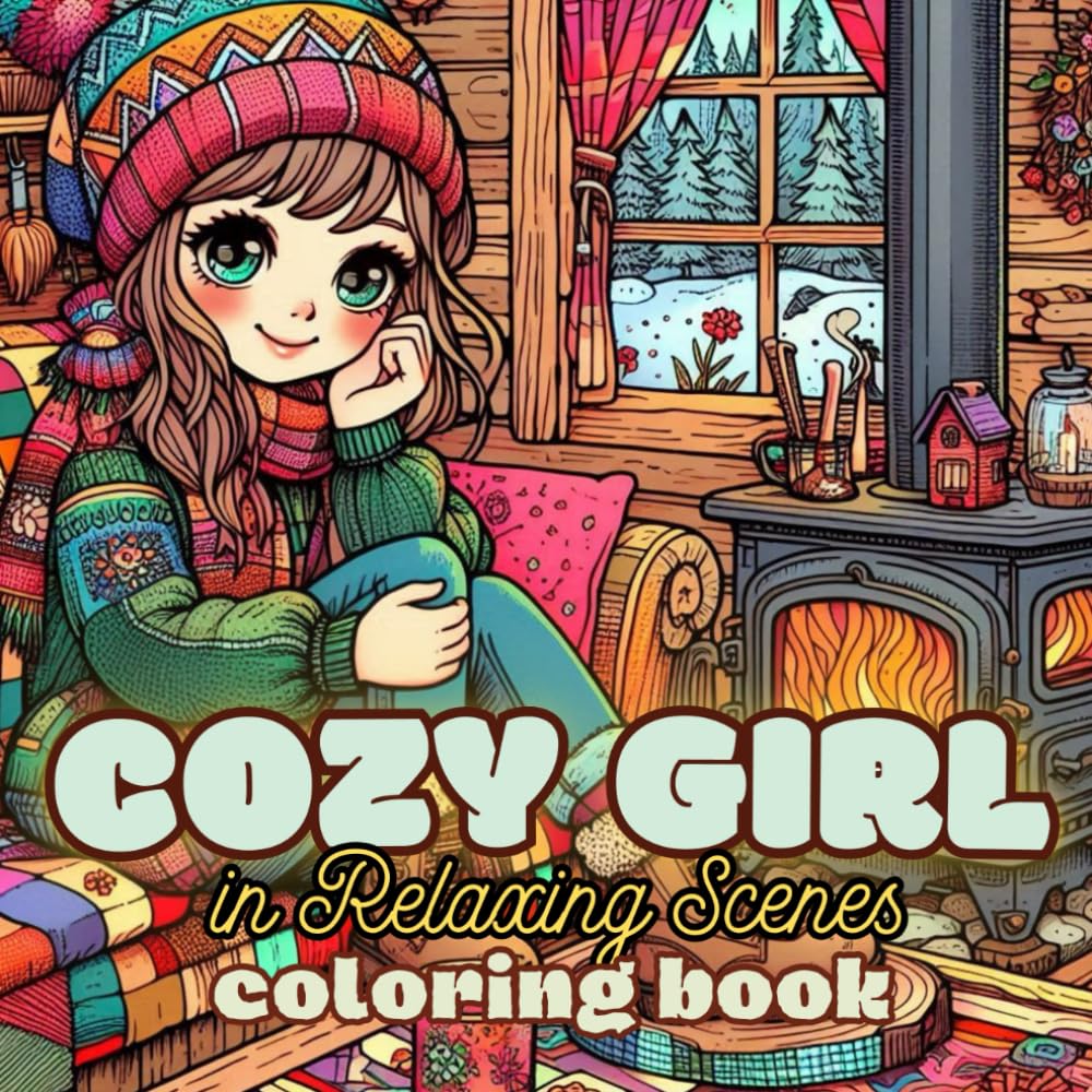 Amazon.com: Cozy Girls in Relaxing Scenes coloring book: Calming and ...