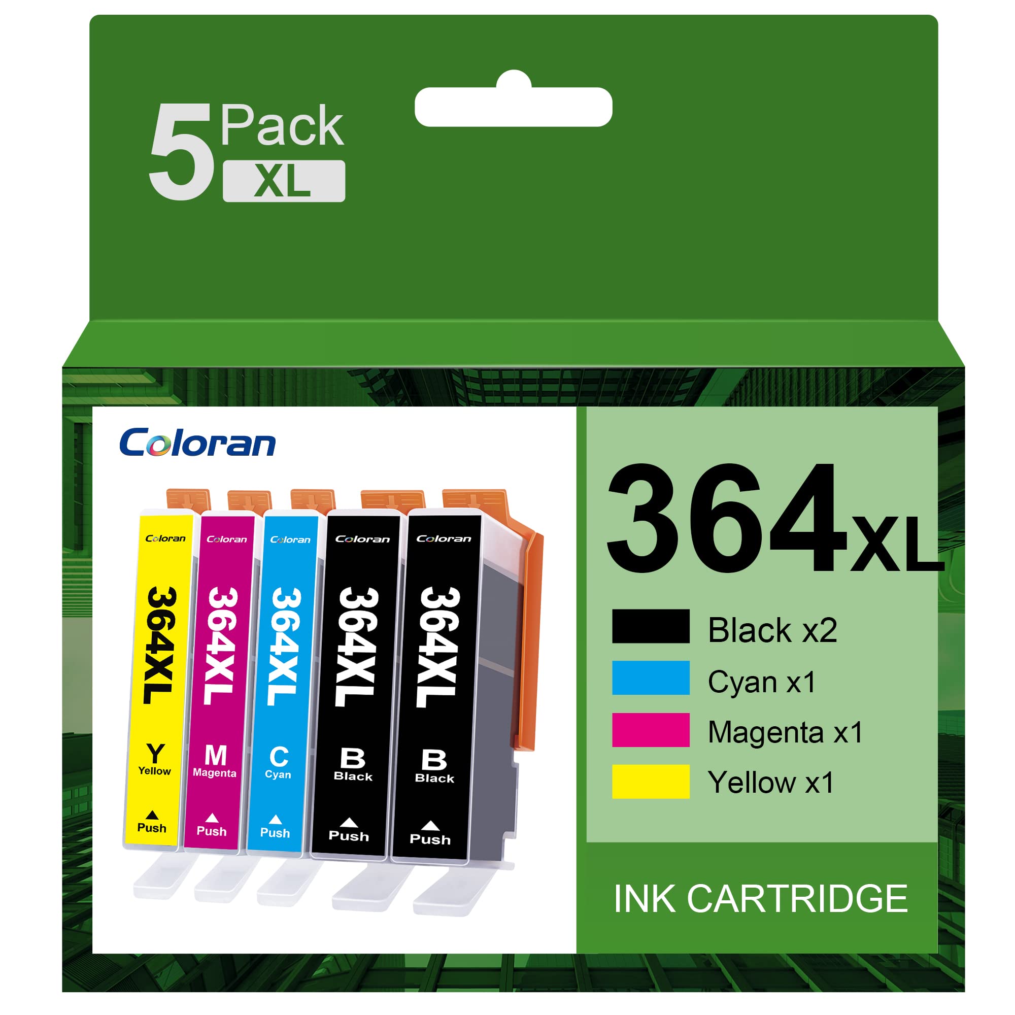 Coloran 364XL 5-Pack Ink Cartridges Replacement for HP 364 XL High ...