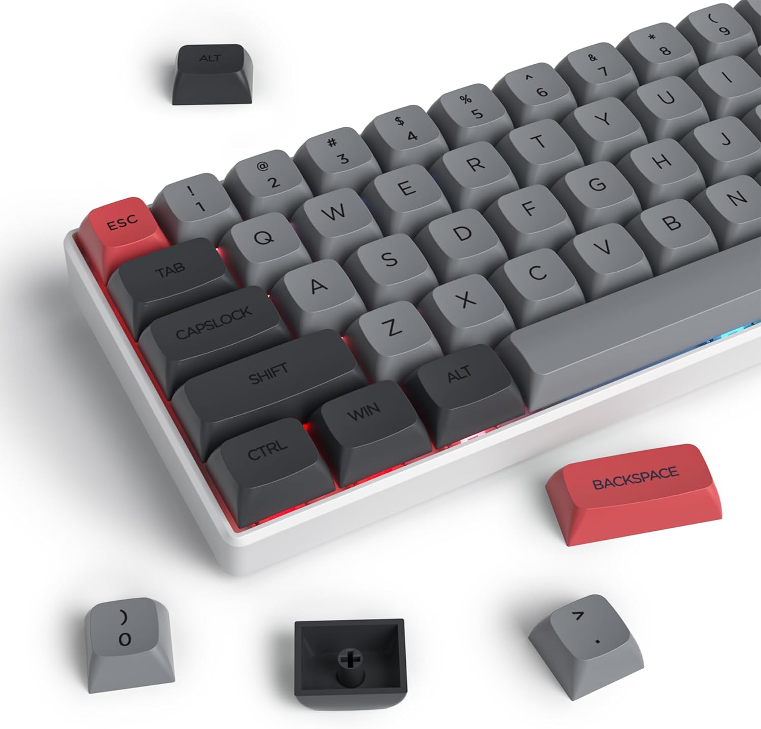 Amazon.com: XDA PBT Key Cap, 134 Keys Dye Sublimation Grey red Custome ...