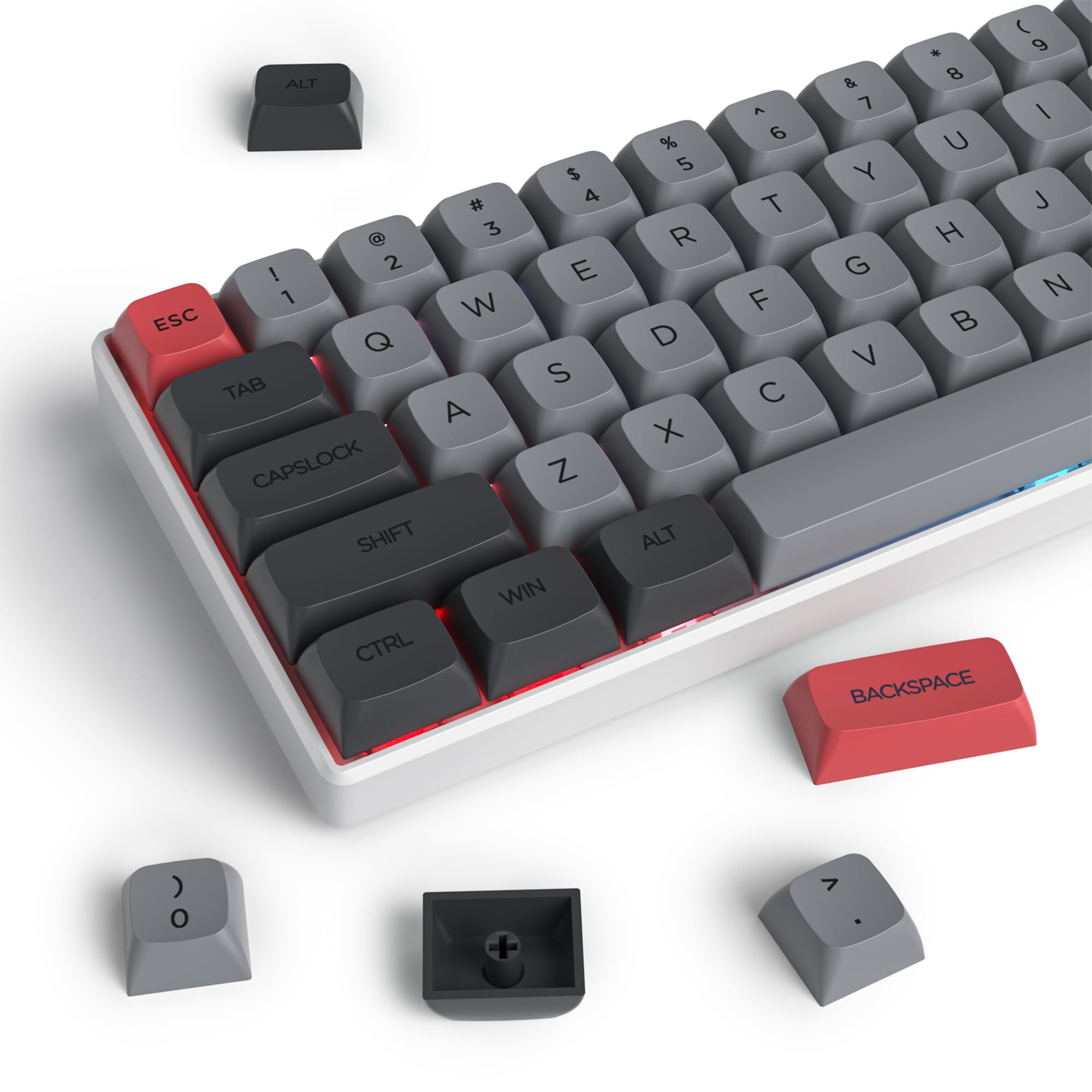 Amazon.com: XDA PBT Key Cap, 134 Keys Dye Sublimation Grey red Custome ...
