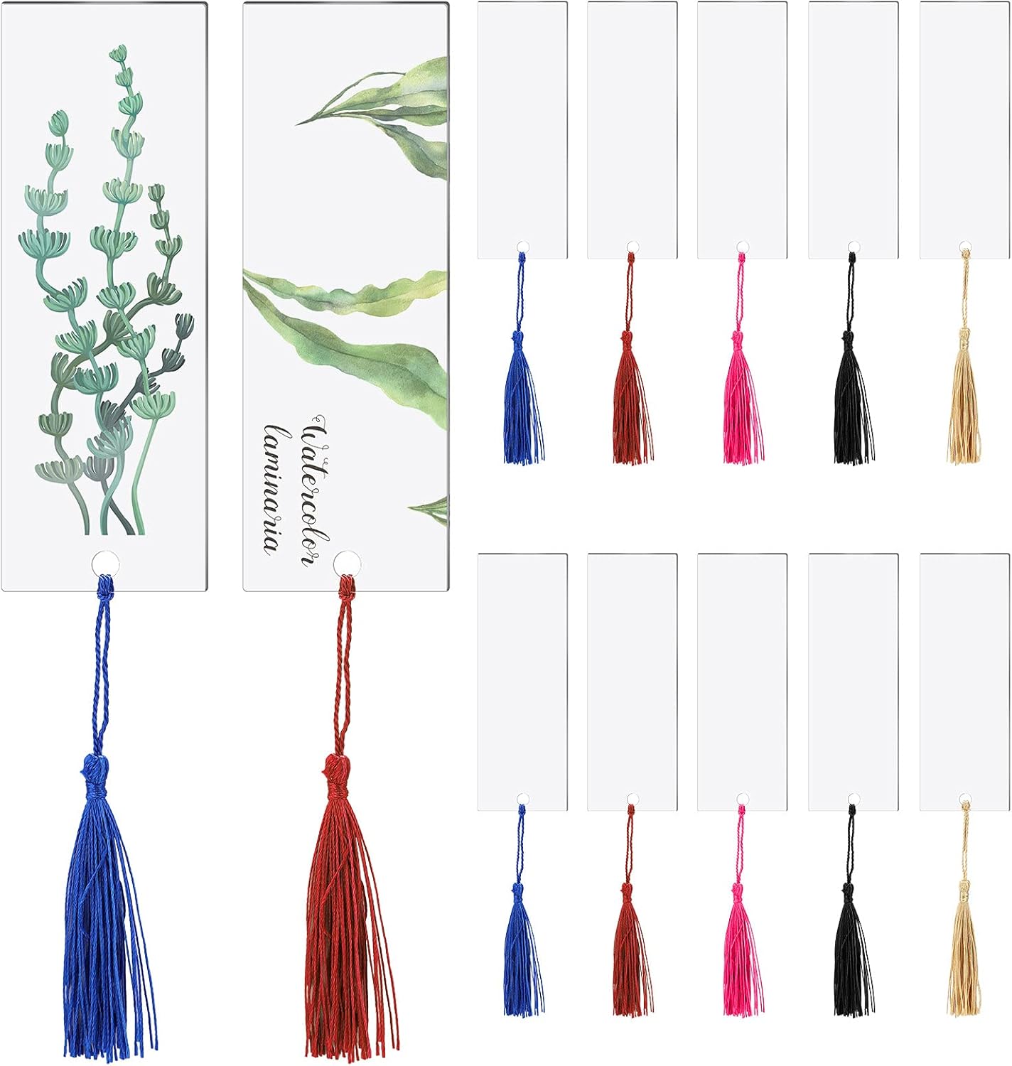 Amazon.com : Outus 40 Pieces Acrylic Bookmark Blanks Set Craft Clear ...