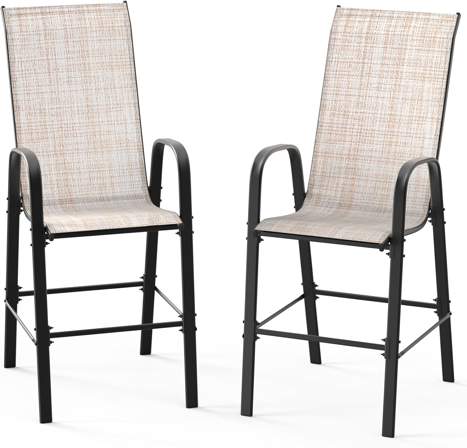 Amazon.com: VINGLI Outdoor Bar Chairs Set of 2 – Stackable Outdoor Bar ...