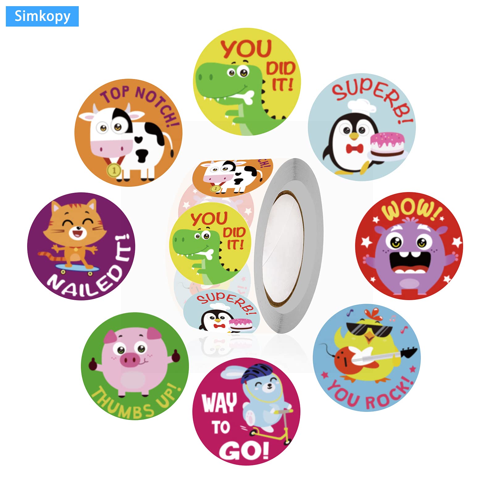 Buy Reward Stickers for Teachers,Well Done Motivational Animal Stickers ...