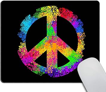 Amazon.com: Smooffly Cool Hippie Peace Sign Symbols Rectangle Non Slip ...