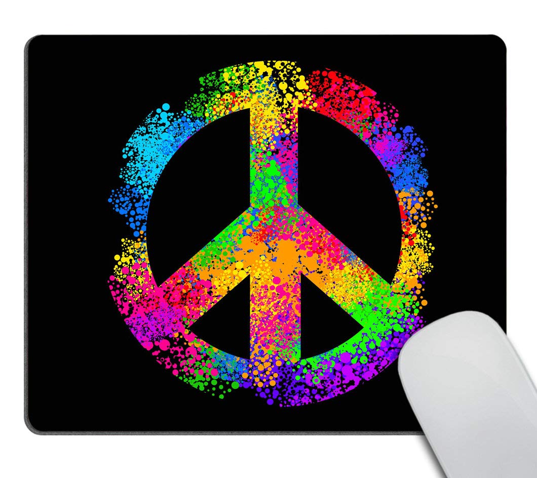 Amazon.com: Smooffly Cool Hippie Peace Sign Symbols Rectangle Non Slip ...