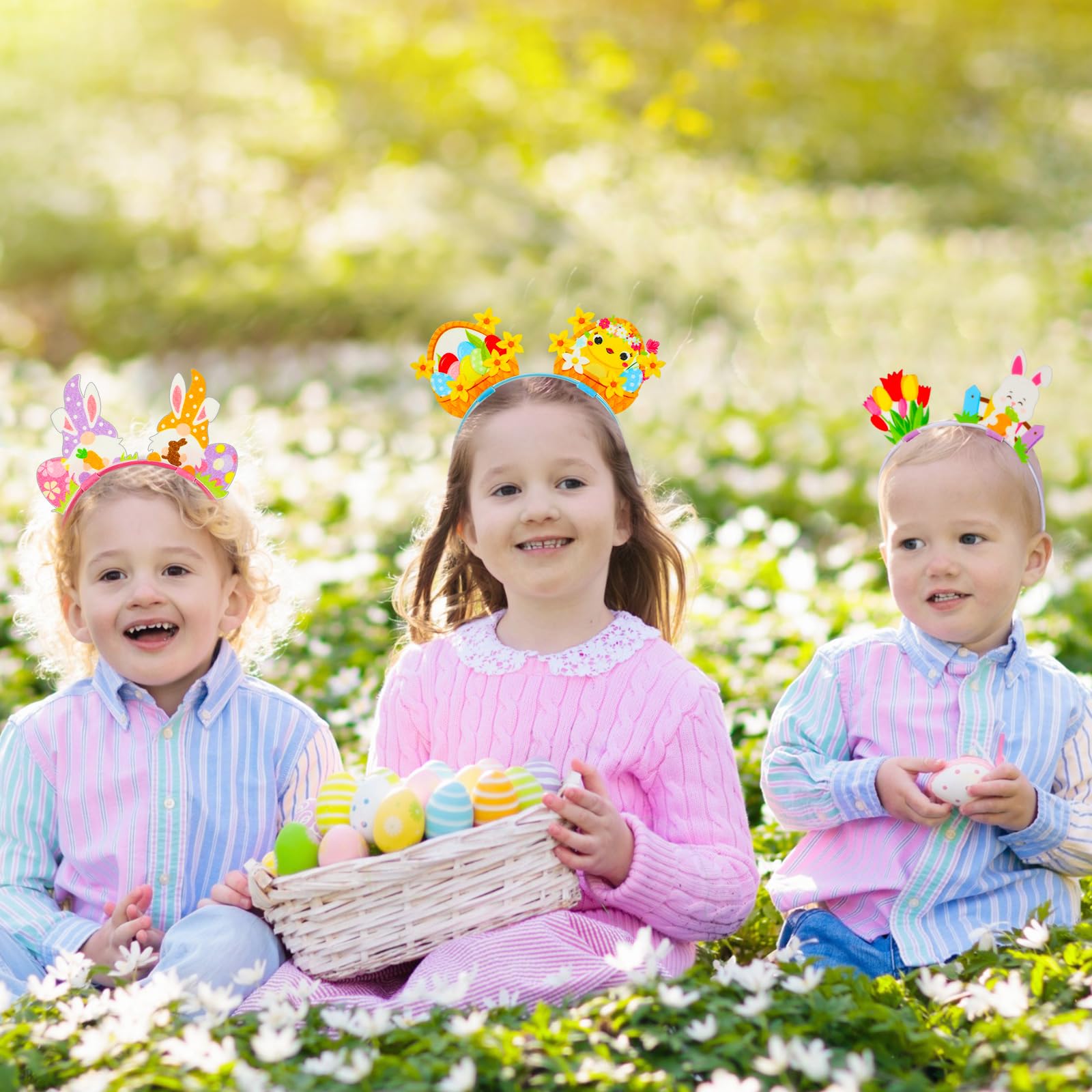 Snapklik.com : 16 Pieces Easter Party Headband Felt Bunny Head Boppers ...