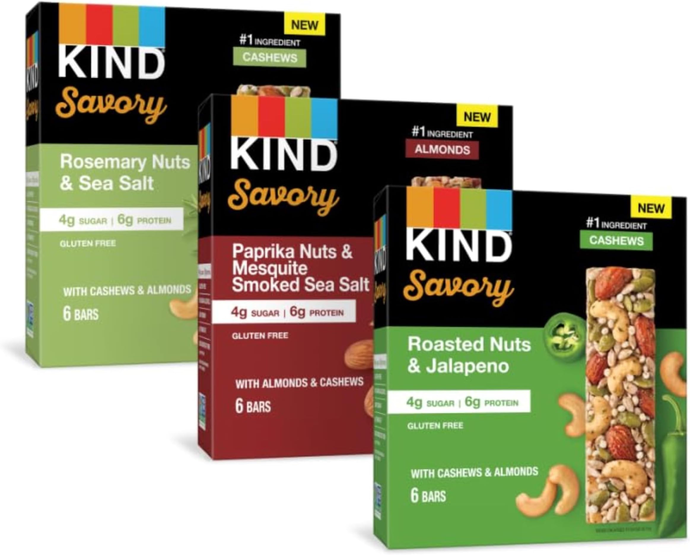 Amazon.com: KIND® Bars Savory 18ct Variety Pack (Rosemary, Jalapeno and ...