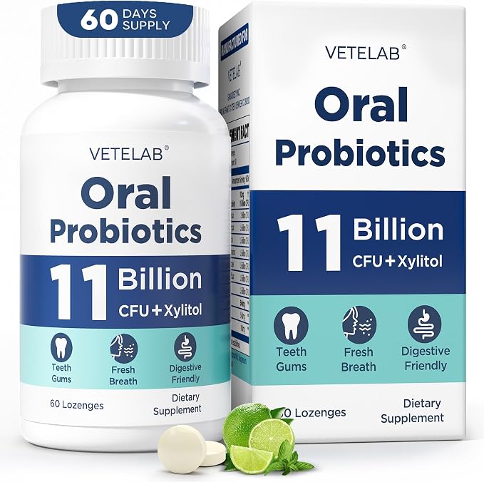 Amazon.com: VeteLab Oral Probiotics for Mouth Bad Breath - 11 Billion ...