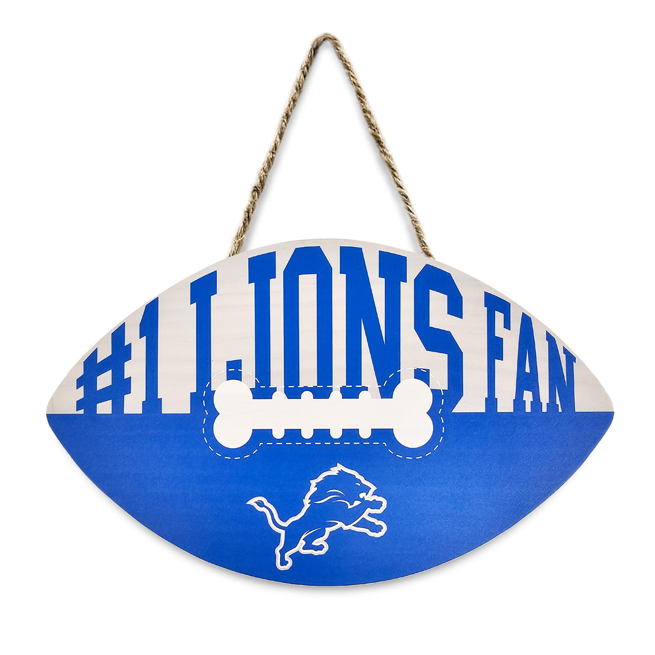 Amazon.com : NFL #1 Detroit Lions Best Fan's Football Shape Sign with ...