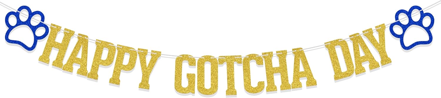 Amazon.com: Happy Gotcha Day Banner Pet Adoption Party Decorations Lets ...