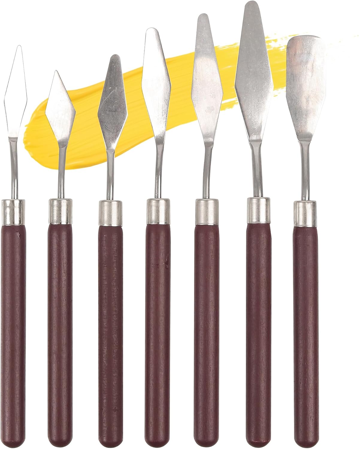 Amazon.com: 7-Piece Palette Knife Set with Mahogany Handle and ...