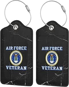 Amazon.com: US Air Force Veteran with USAF Luggage Tag with Stainless ...