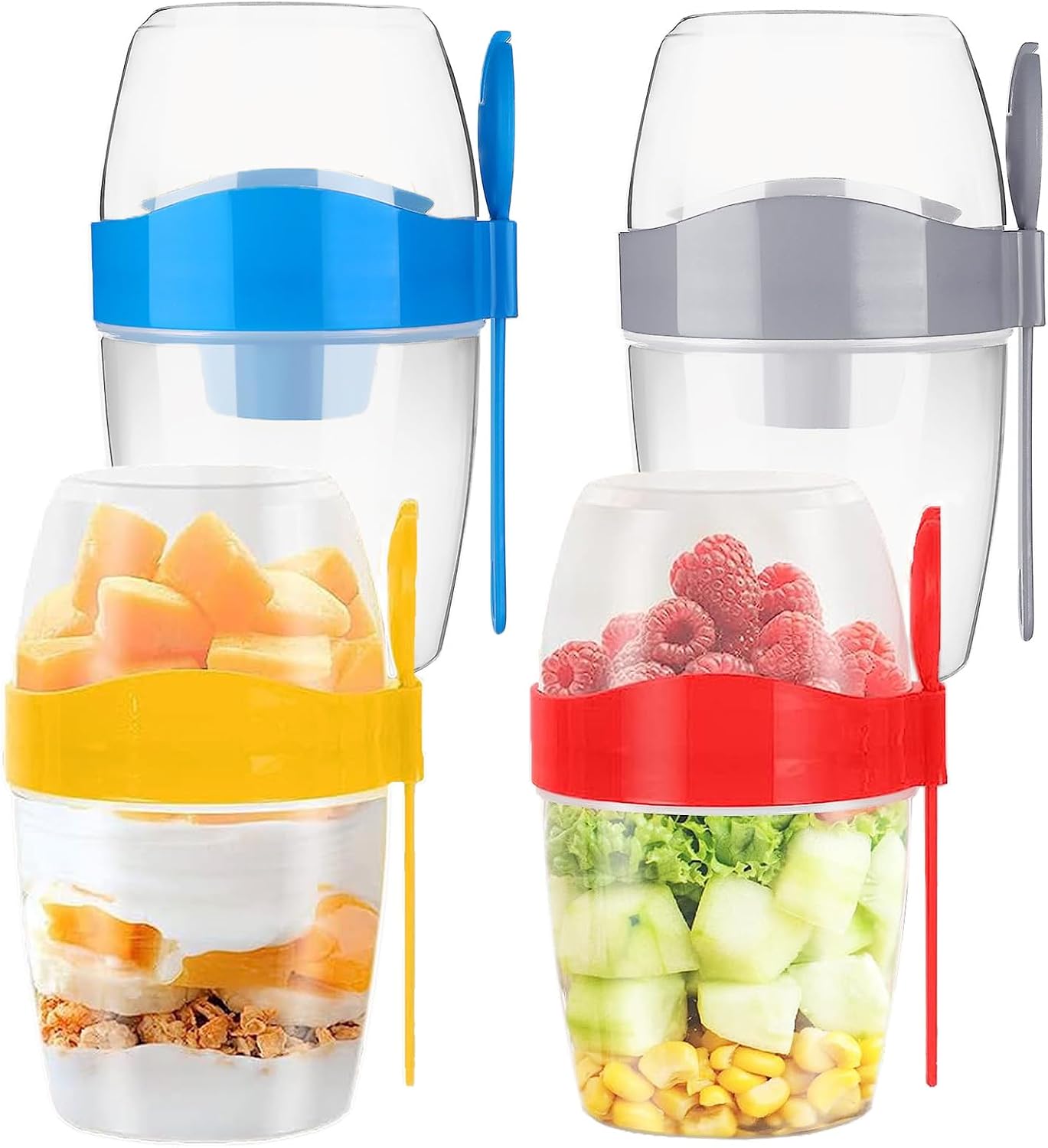 BEYUDG 4PCS Yogurt Pot Reusable Overnight Oats Container with Lids BPA ...