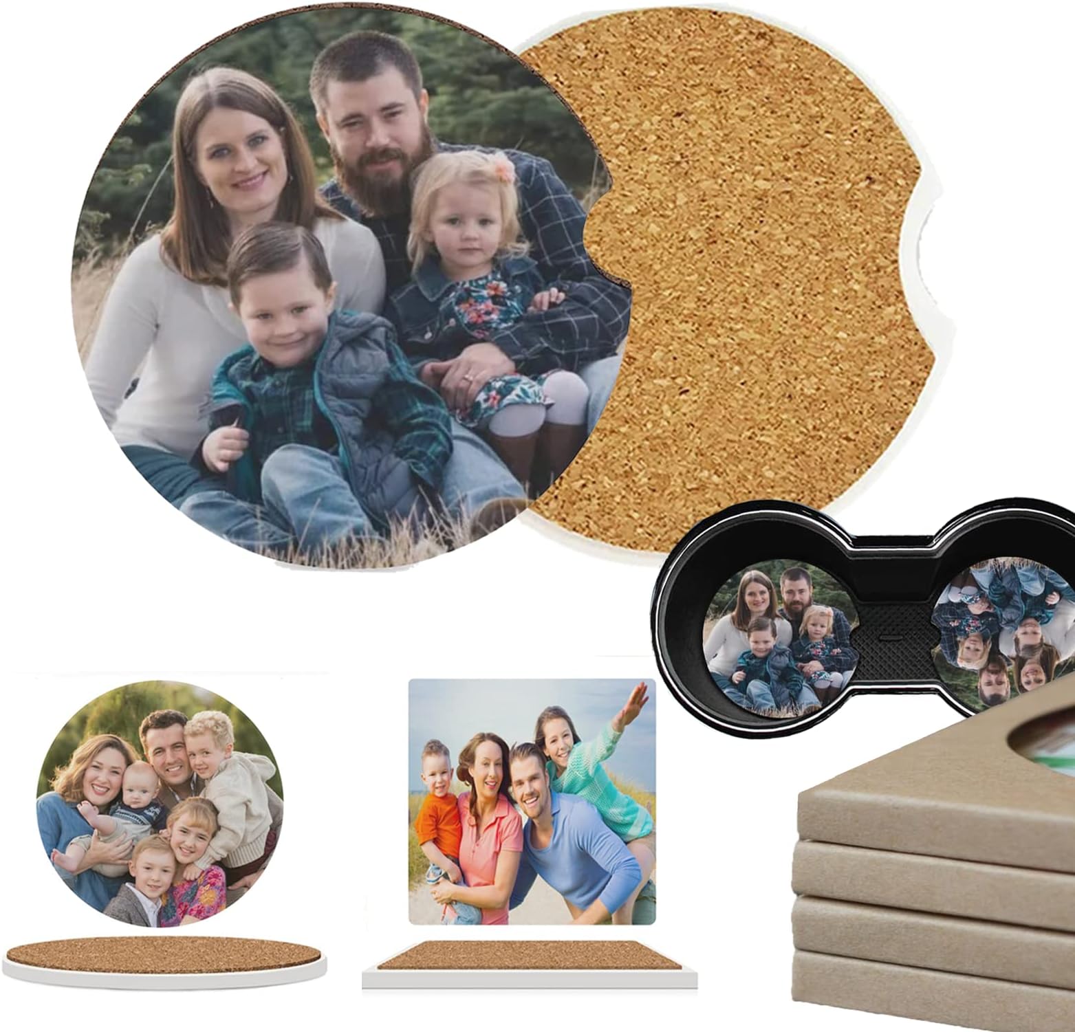 Amazon.com: Custom Car Coasters with Logo Photo Text Personalized Car ...
