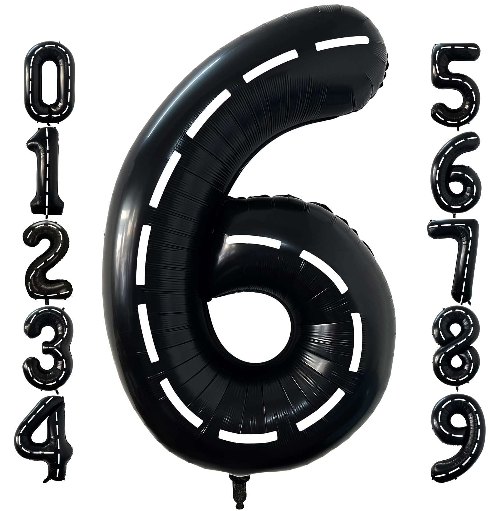 Amazon.com: 40 Inch Race Car Black Number 6 Balloon Large Size Jumbo ...