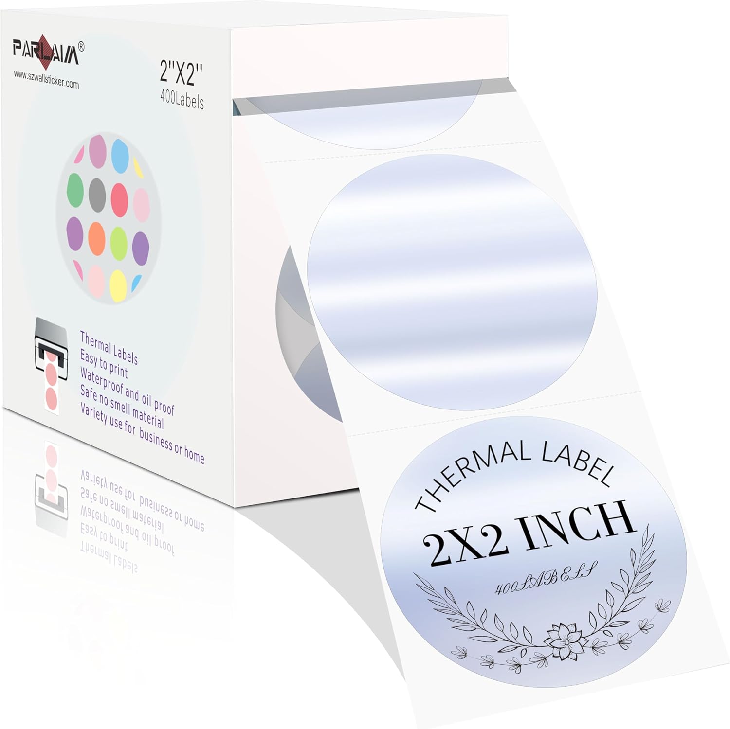 Gold Thermal Labels PARLAIM 2 Inch Brushed Gold Circle Thermal Sticker ...