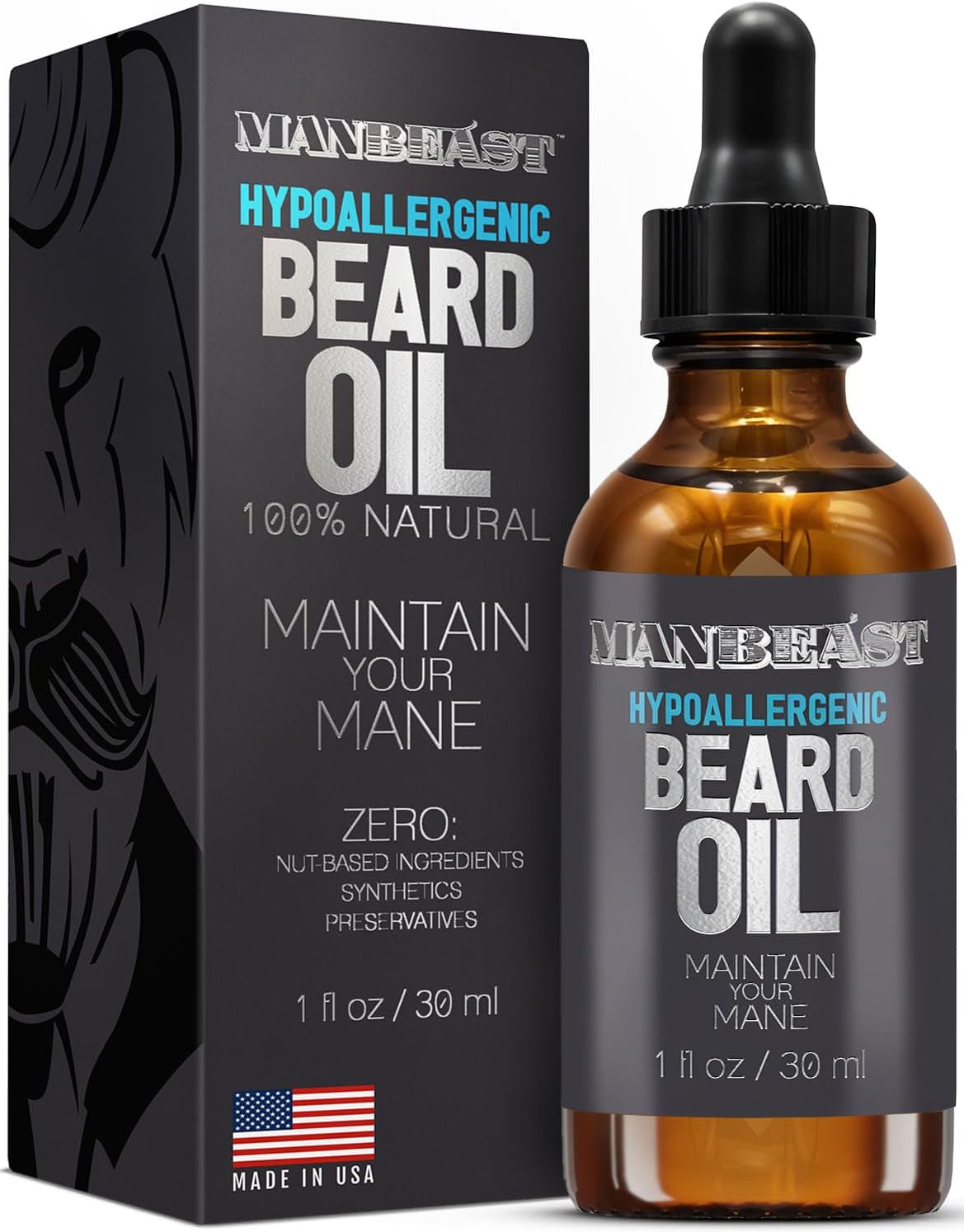 Amazon.com : ManBeast Hypoallergenic All Natural Beard Oil For Men ...