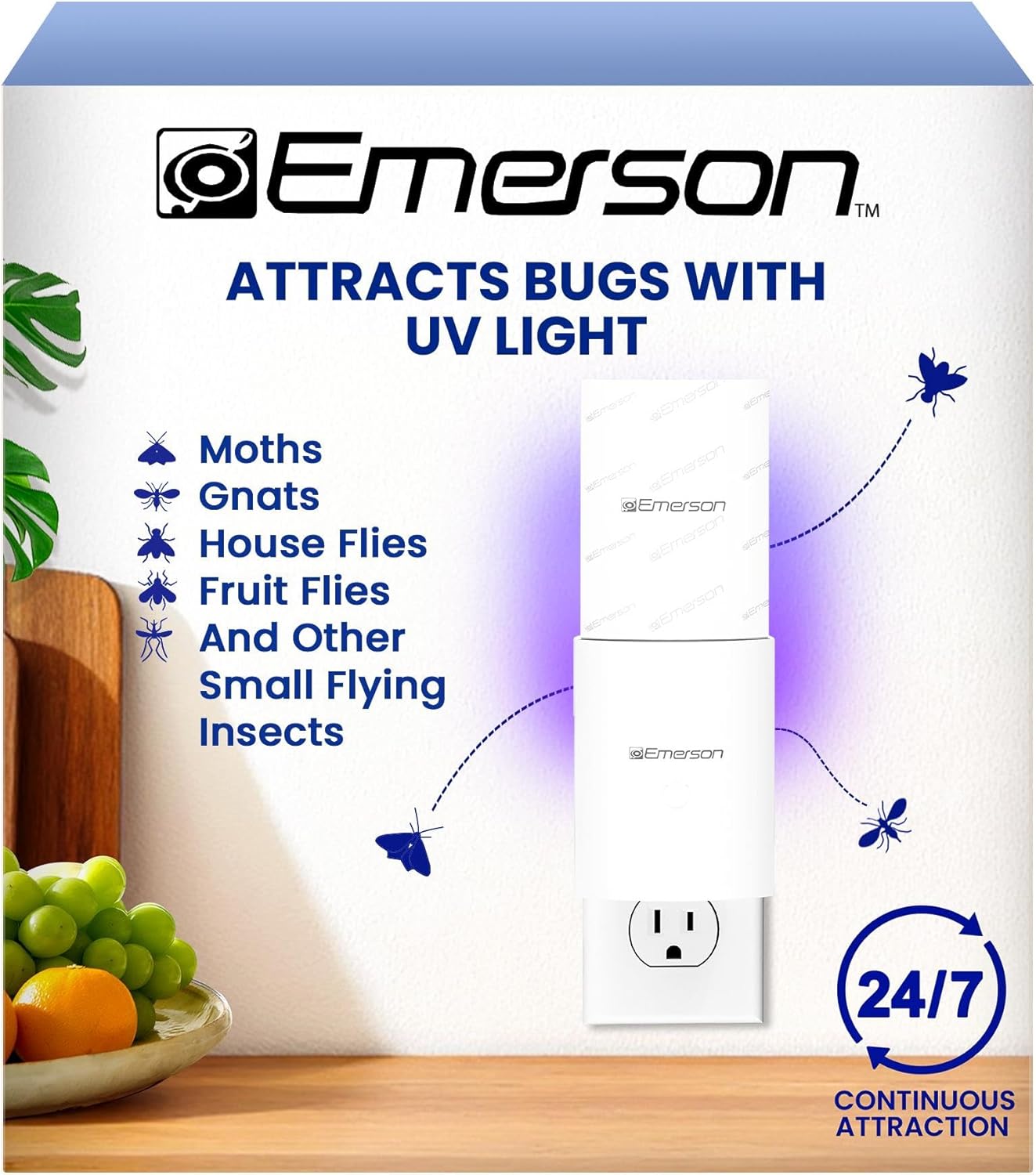 Amazon.com: Emerson ITL5107 Indoor Plug-in Fly & Bug Catcher with UV ...