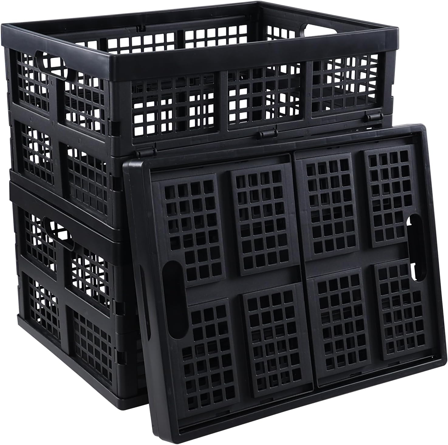 Amazon.com: Zopnny 3 Packs Collapsible Plastic Basket, 30 L Stackable ...