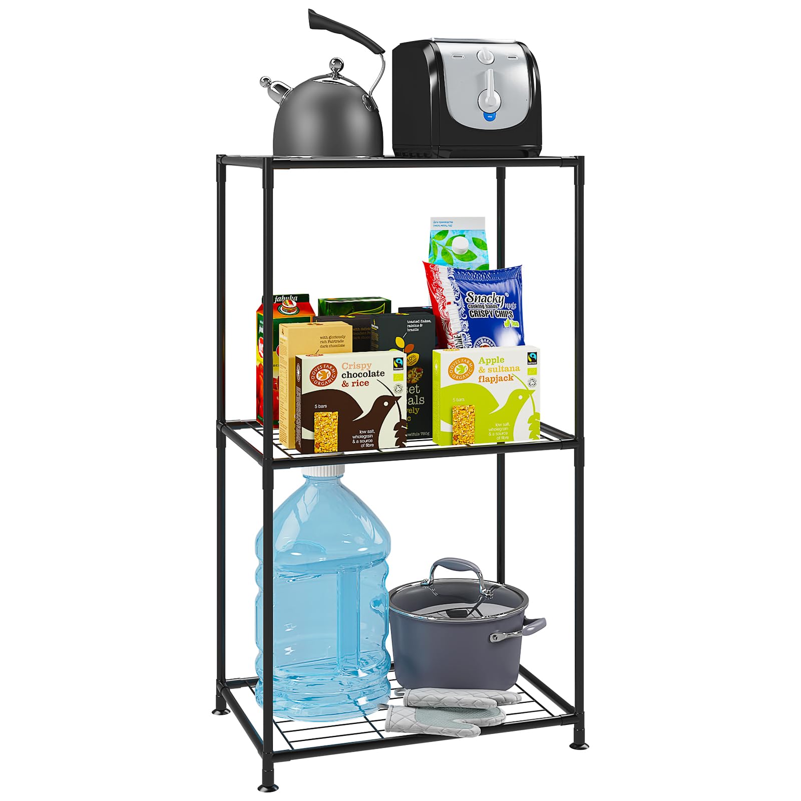 Snapklik.com : 3 Tier Fixed Layer Spacing Storage Shelf Metal Storage ...