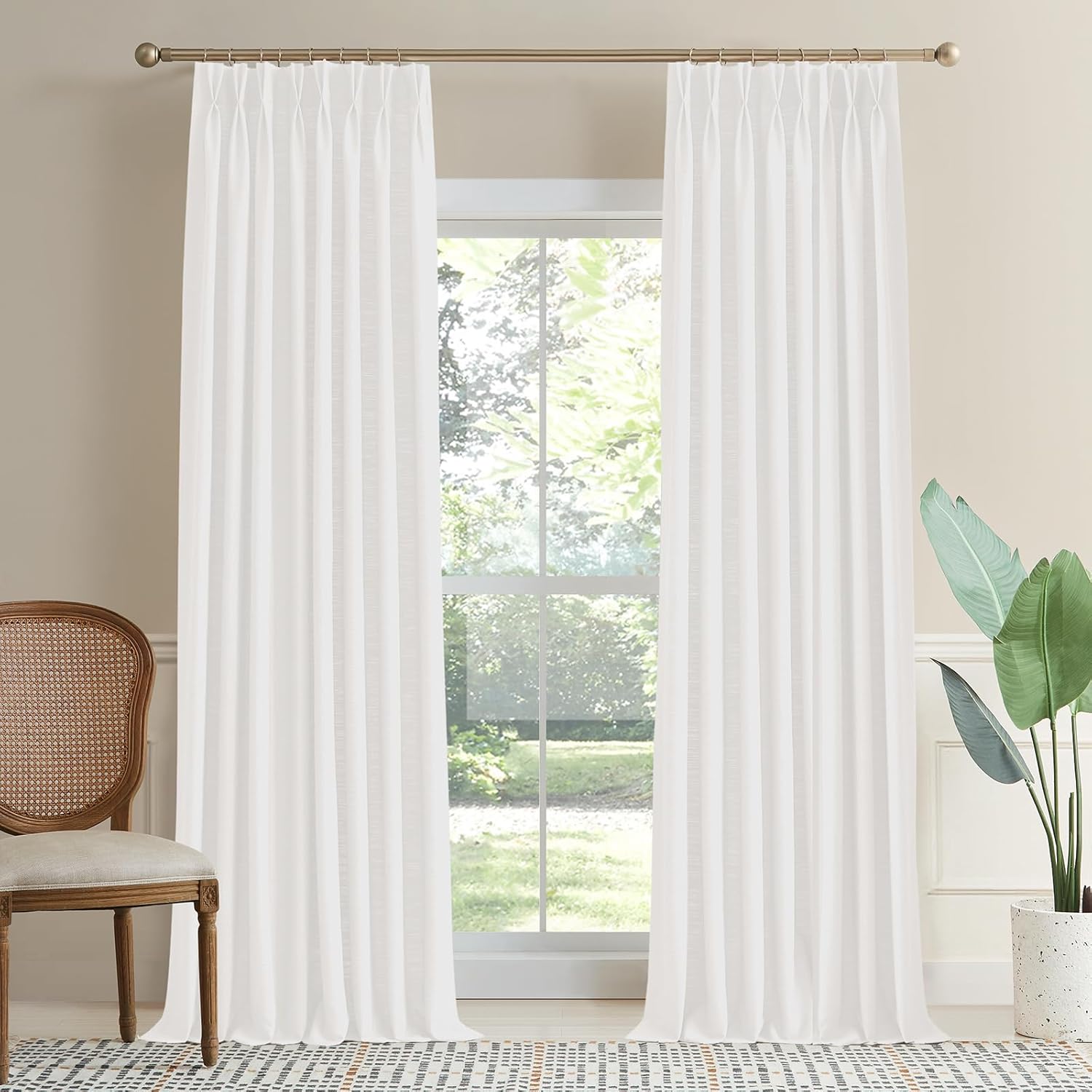 Amazon.com: CURTARRA Sabrina Linen Custom Curtains, Heavyweight Drapery ...