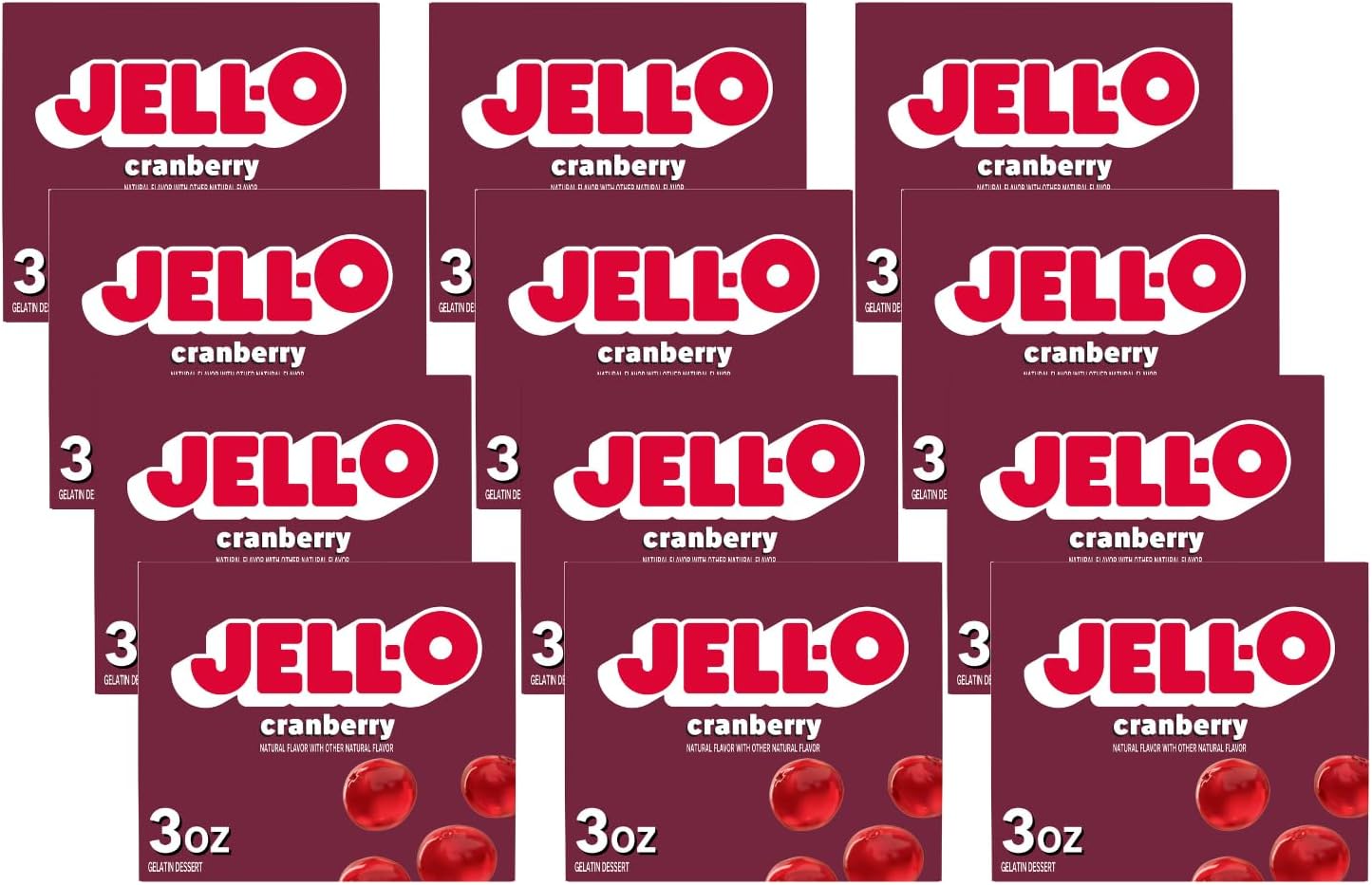 Amazon.com : Jell-O Cranberry Gelatin Mix 3 Ounce Box (Pack of 6 ...