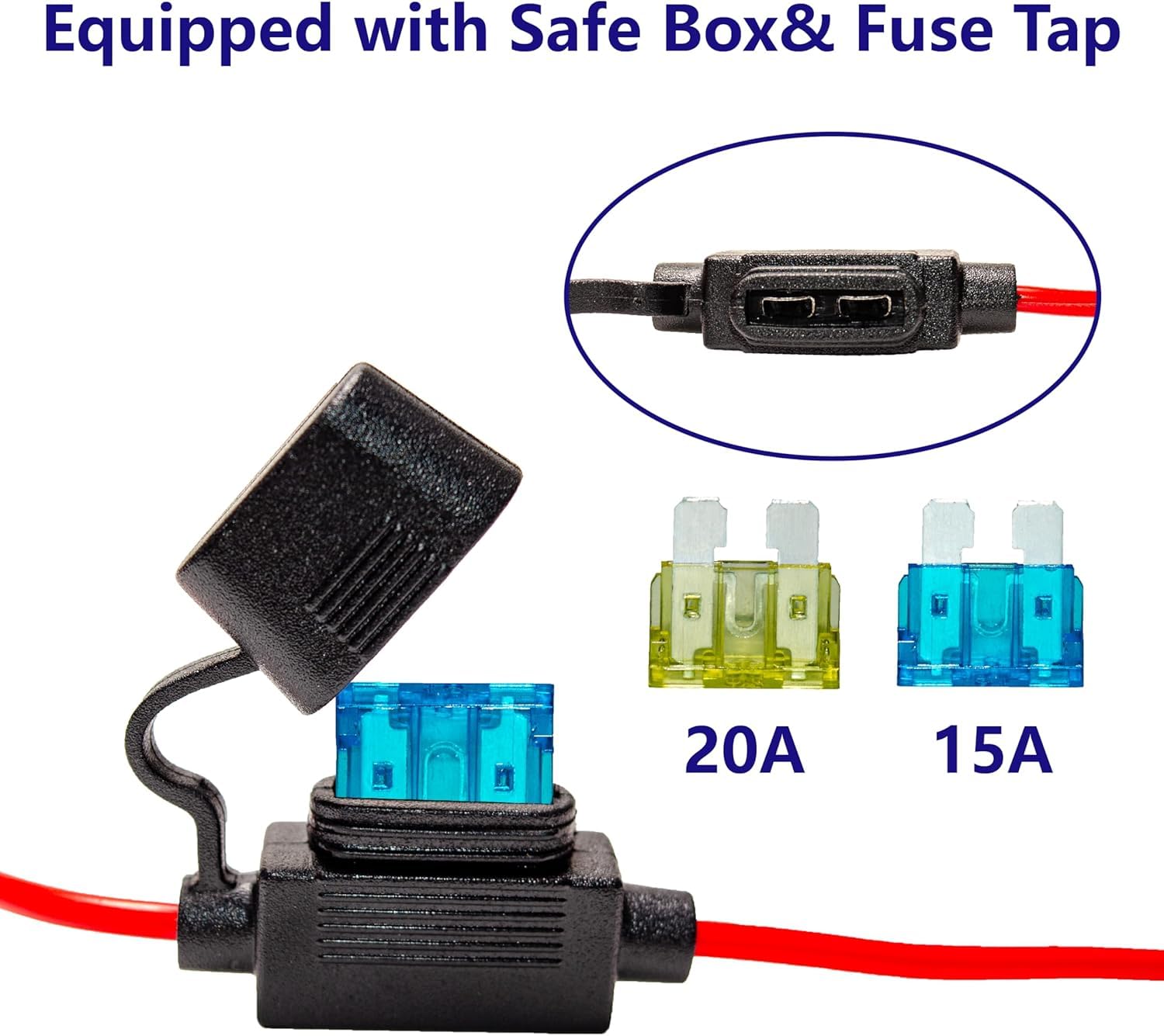 Snapklik.com : 2 Pcs 10AWG 2FT Charger Cable, SAE To O Ring Terminal ...