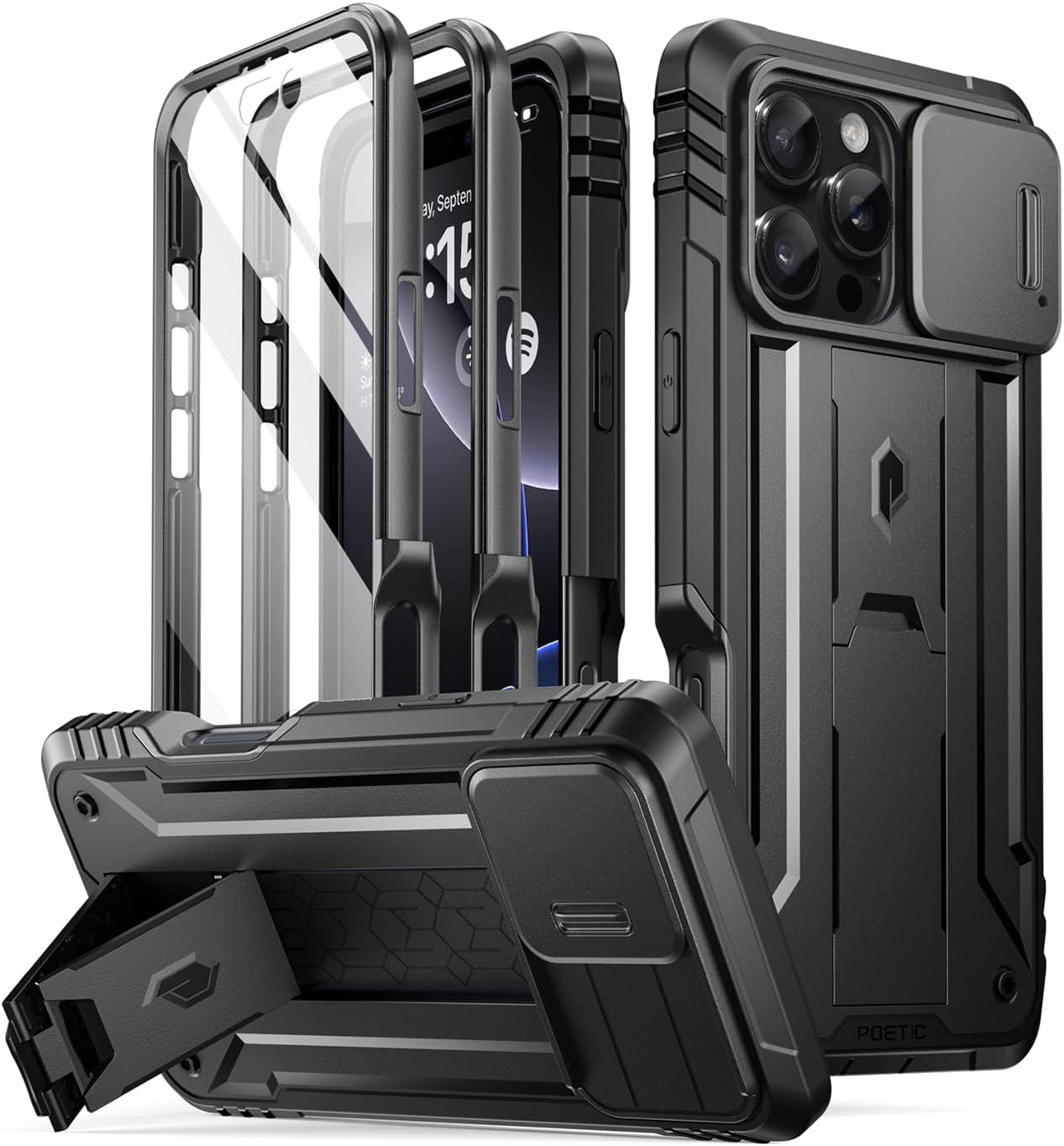 Amazon.com: Poetic Revolution Case for iPhone 16 Pro 6.3 inch, [Slide Camera Cover], Full-Body ...