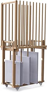 Amazon.com: UNZERO 2-tier Art Canvas Storage rack with Handle & Caster ...