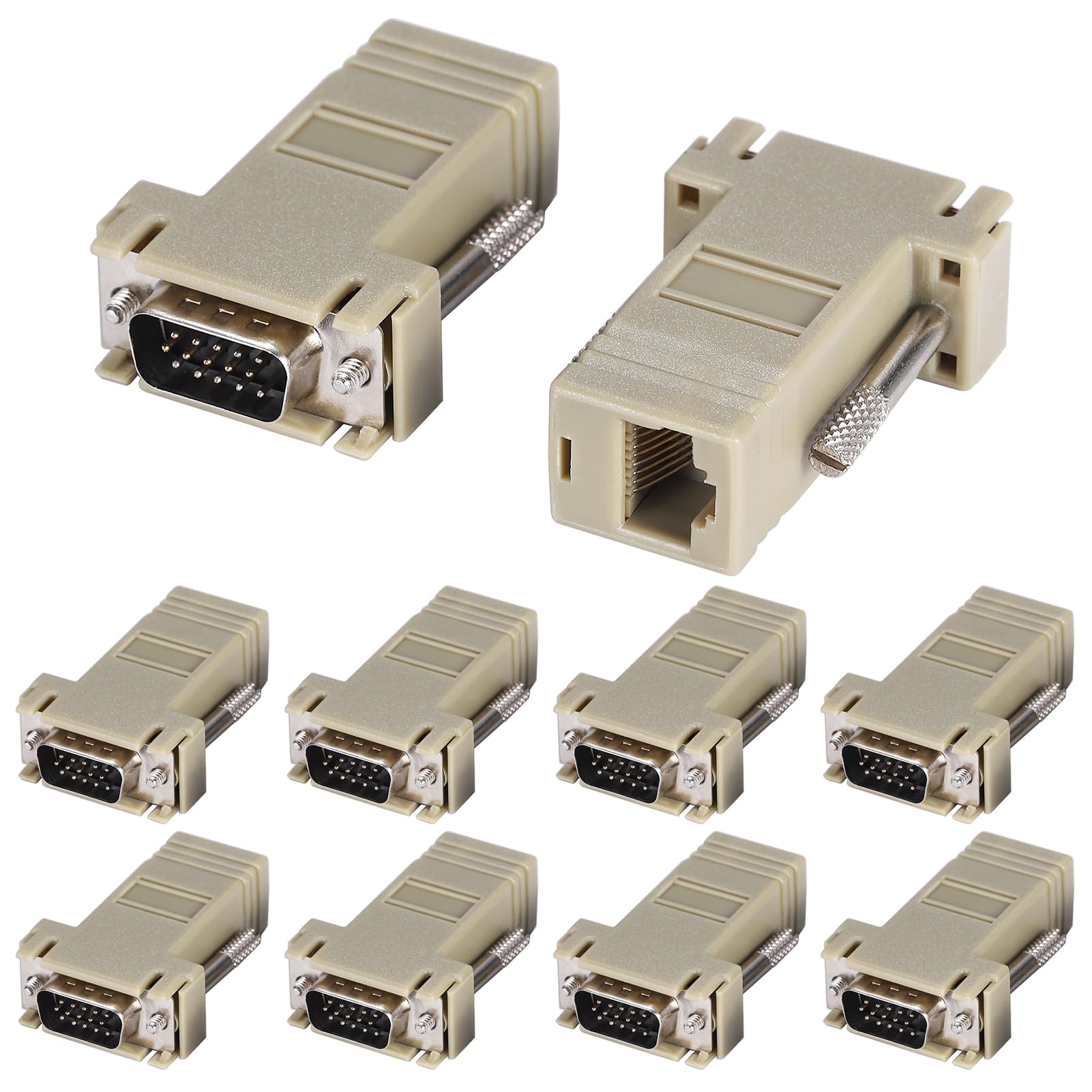 Amazon.com: ANMBEST 10PCS DB15 VGA Male Ethernet Adapter, 3 Row 15 Pin ...