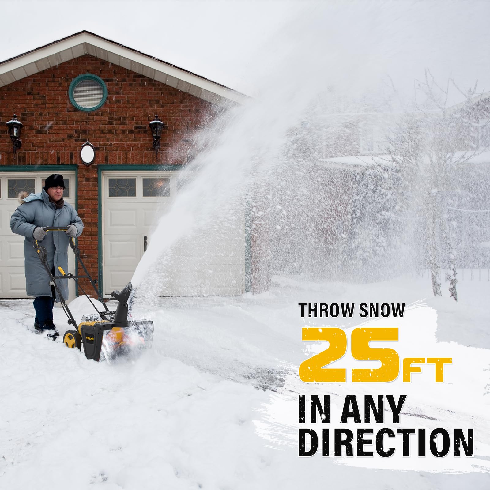 Snapklik.com : ZEGJAW 40V 20-Inch Snow Blower Cordless, Electric Snow ...