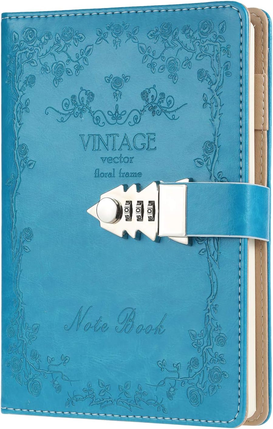 Amazon.com: ZXHQ Womens & Men Lock Journal Travel Leather Hardcover ...