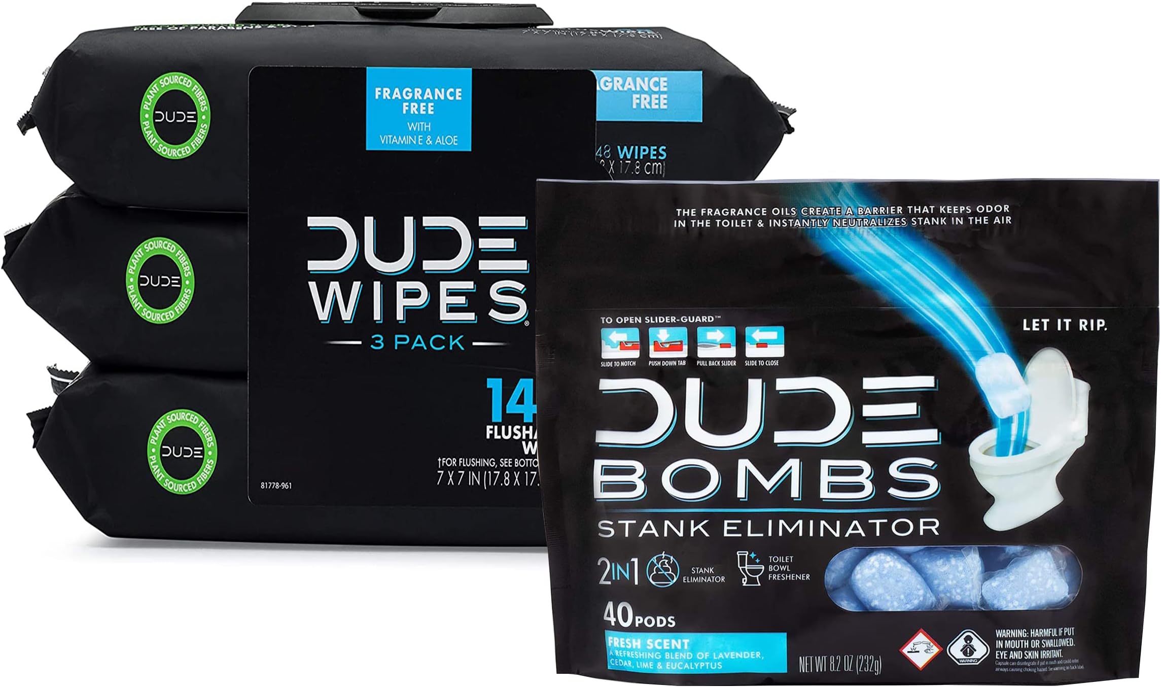 Amazon.com: DUDE Wipes - Flushable Wipes with DUDE Bombs Toilet Spray ...