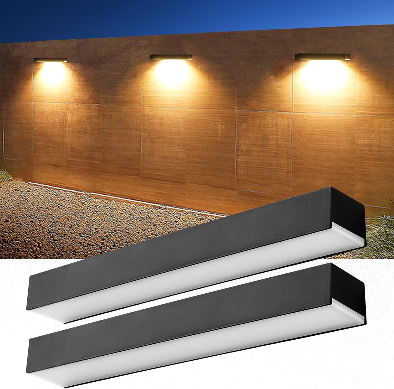 LUHLEE Solar Wall Lights - Modern Outdoor Solar Wall Lamps, Bright LED ...