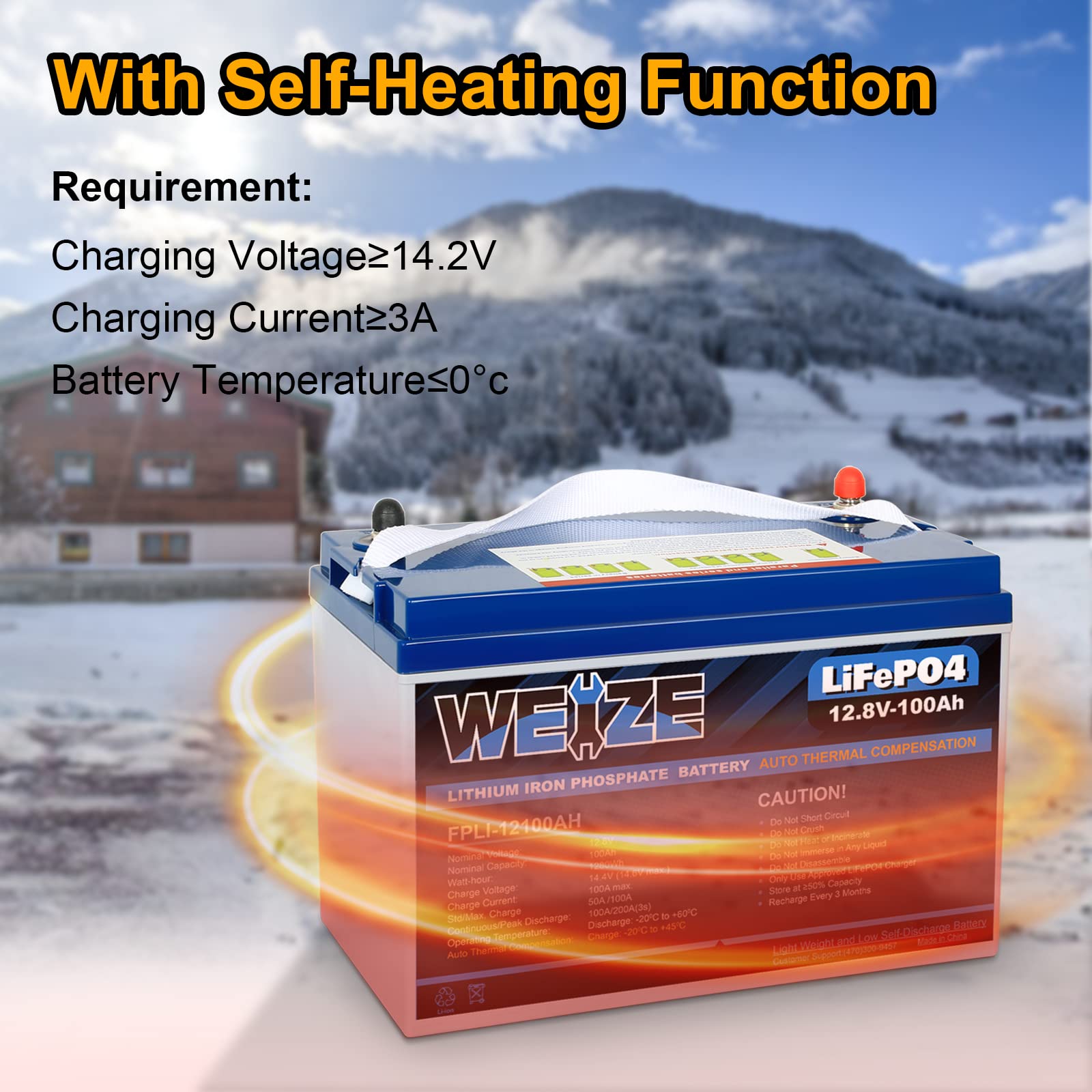 Snapklik.com : WEIZE 12V 100Ah LiFePO4 Lithium Battery