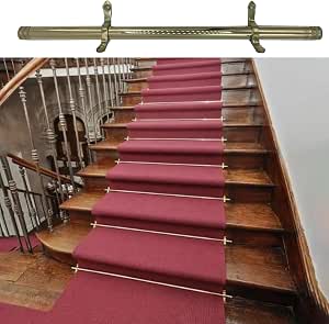 Amazon.com: EXCLURA Stair Carpet Rods Bright Brass Tube, Stairway Rug ...