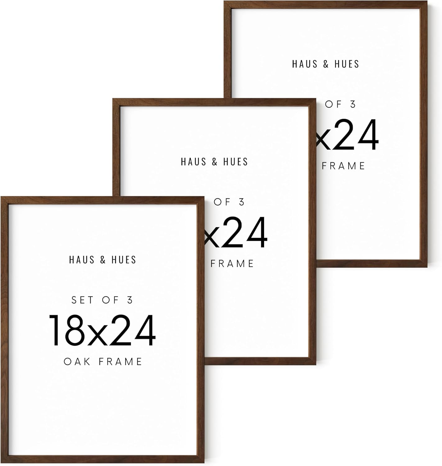 Haus and Hues Walnut Wood Picture Frames 18 x 24 - Set of 3 Poster ...