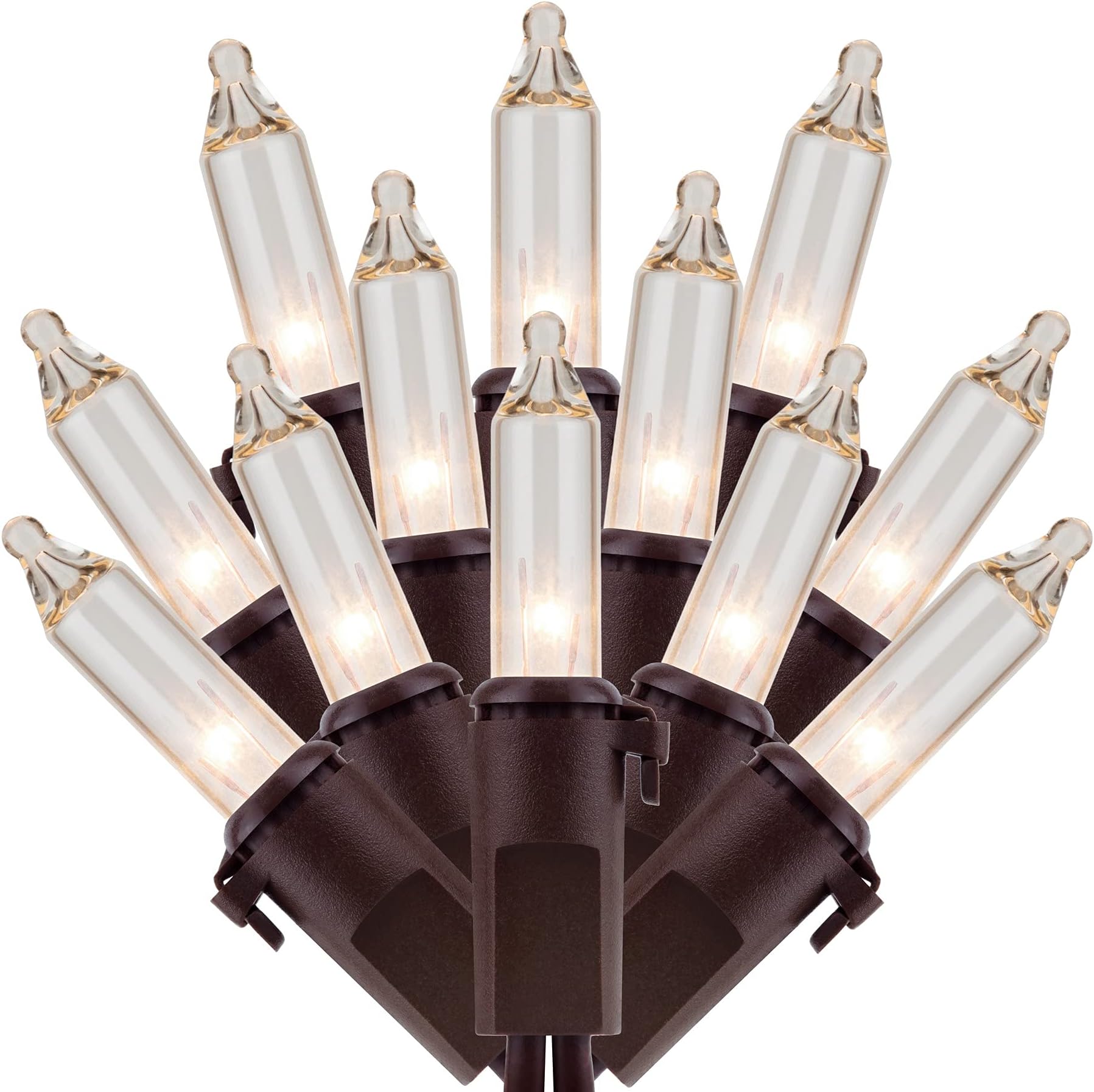 SWEET SHINE 200 Count Clear Christmas Lights, Pack of 2 Strands 100 ...