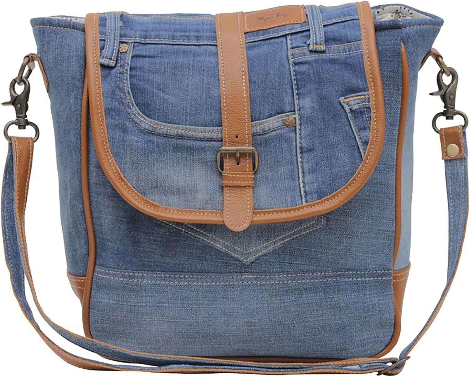 Myra Bag Western Leather Shoulder Bag for Women - Upcycled Canvas ...